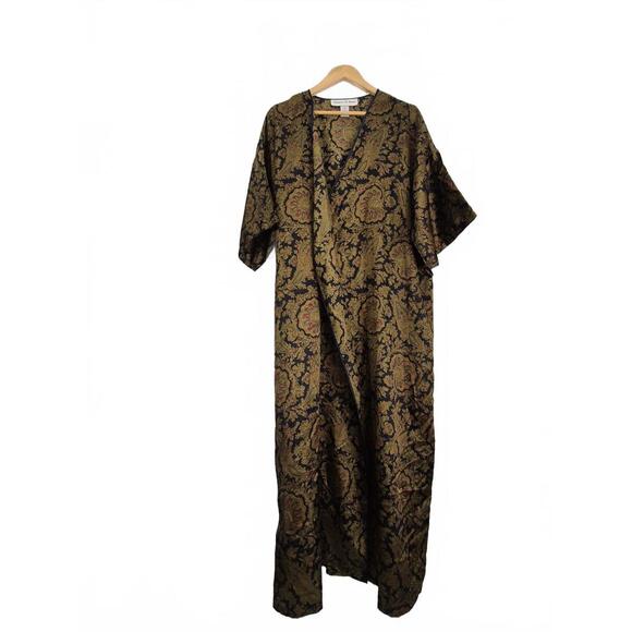 Intimates & Sleepwear | Contessa Di Roma Ladies Navy Blue Gold Paisley ...
